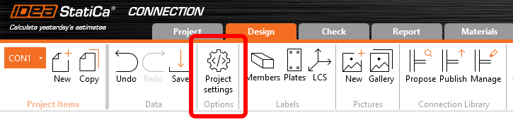 Project item and material management | IDEA StatiCa